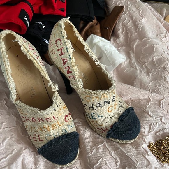 CHANEL | Shoes | Chanel Cloth Heels Rare | Poshmark